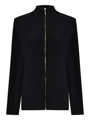 PCFG Fine Knit Zip-up Cardigan - Black