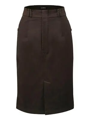 SMART AND JOY Pencil Cotton Skirt - Brown