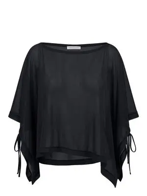 SEROTONE SWIM Swim Cover Up Mesh Rectangle Top Black