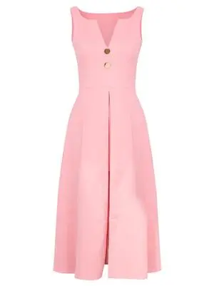 ZETAYE Linen-cotton Blend Midi Mini Dress - Pink