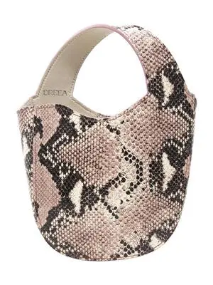 DREEA Snakeskin Embossed Leather Handbag - Pink