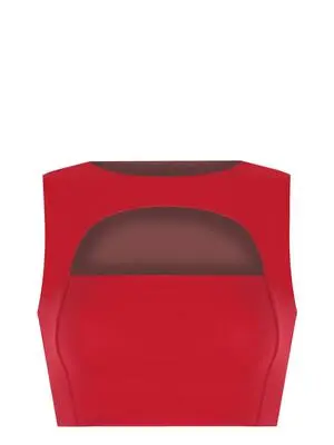 YORSTRULY Cut Out Bra Top Fire Ltd Edition - Red