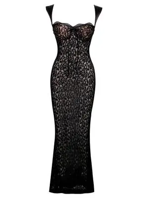MISS CIRCLE NEW YORK Lace Maxi Dress - Black