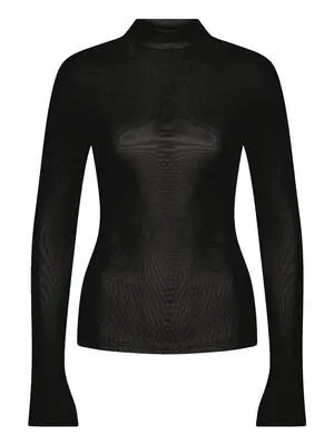 NAZLI CEREN Roll Neck Viscose Sweater - Black