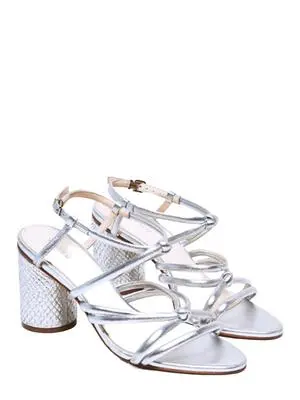 VICSON Naomi Strappy High Heel Sandals - Silver
