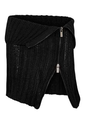 PCFG Zipped Knit Skirt - Black