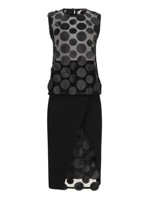 CLOTHES BY LOCKER ROOM Appliqué-detailed Mesh Top And Pencil Skirt Co-ord Set - Black