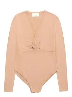 PERALUNA Devon V-Neck Knit Bodysuit