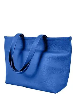 GODI. The Eva Handmade Leather Tote Bag - Blue