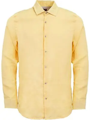 LORDS OF HARLECH Laurent Linen Shirt Mellow - Yellow