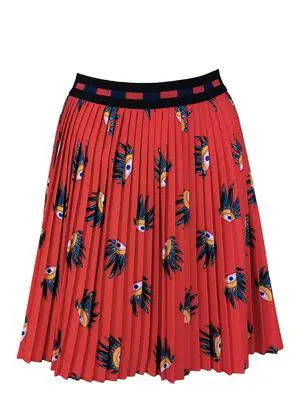LALIPOP DESIGN Printed Mini Pleated Skirt - Red