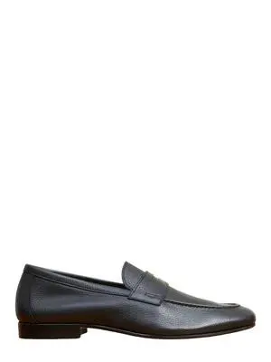 Jack Erwin Edward Pebble Grain Penny Loafer - Black