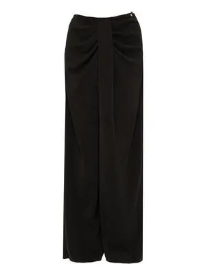 NISSA Loose Mid-rise Wide Leg Pants - Black