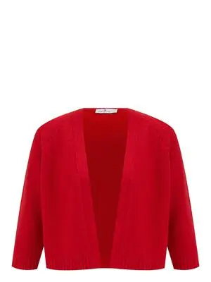 PERALUNA Cashmere Blend Bolero Cardigan - Red