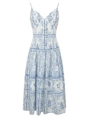 PECANPEPPERPELICAN Floral Midi Dress - White