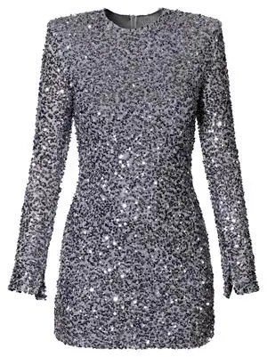 AGGI BY HALEWSKI Jackie Sequin Mini Dress - Silver
