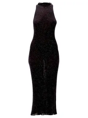 MAISON BOGOMIL Halter Neck Sequin Knit Dress - Black