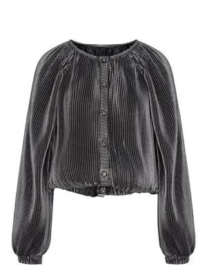 SILVIA SERBAN Pleated Voile Bomber - Silver