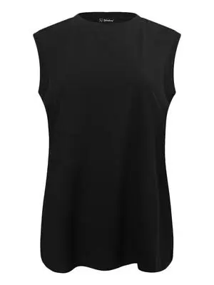 SMART AND JOY Sleeveless Cotton-blend Tank Top - Black