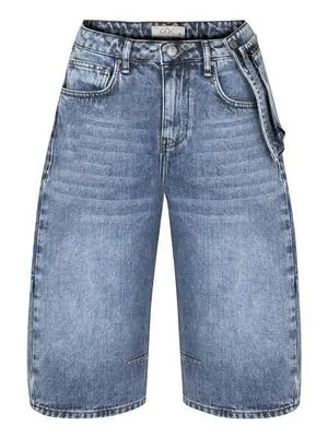 GOC DENIM Longline Shorts - Blue