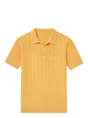 LIVE KOLIBRI Cashmere Feel Polo Shirt - Orange