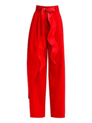 JULIA ALLERT High-waist Wrap Trousers - Red