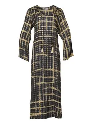 TIGER AND THE MONKEY Handloomed Silk Kaftan Dress - Black