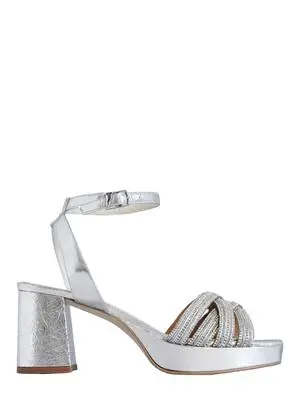 TERRY DE HAVILLAND Ellie Crystal Block Heel - Silver