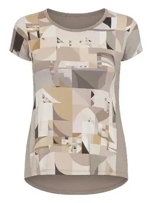 CONQUISTA Geometric Print T-shirt - Brown