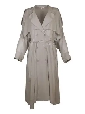HELENE GALWAS Belted Double-Breasted Trench Coat