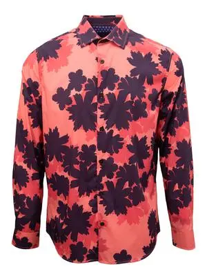 LORDS OF HARLECH Red Norman Salerno Floral Shirt - Rosa Red