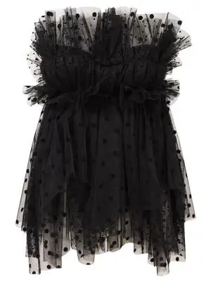 BELLE ET BON BON Dotty Tulle Mini Dress - Black