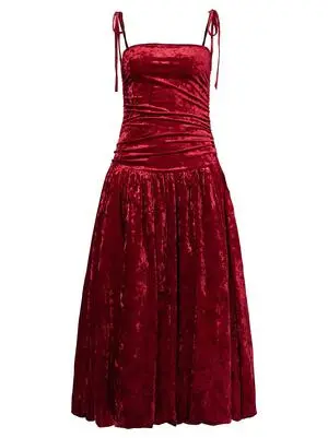 AMY LYNN Alexa Velvet Maxi Dress - Red