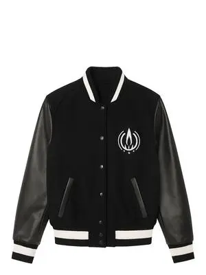 BORN IN EXILE Wool Varsity Jacket - Black