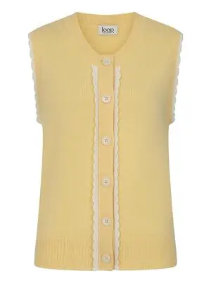 LOOP CASHMERE Shell Front Waistcoat - Yellow