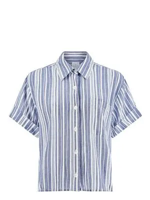 NUDEA Relaxed Fit Striped Shirt - Blue/white