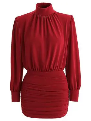 MAISON DE GALA Isla High-neck Mini Dress - Red
