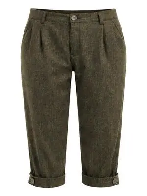 SEROTONINN Tailored Wool Capri Trousers - Brown