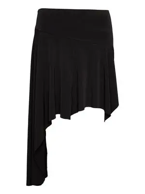 LOVE AND NOSTALGIA Asymmetrical High-Stretch Crepe Knit Skirt
