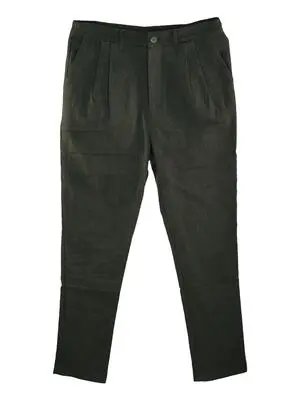 SMART AND JOY Slim-fit Cotton Jacquard Tapered Trousers - Green