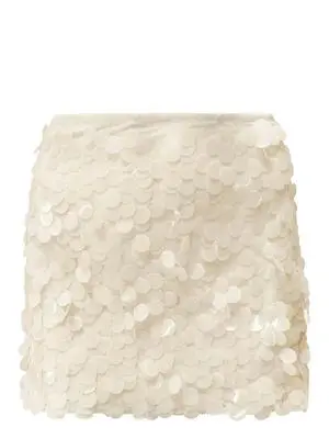 OW Sequin Mini Skirt - Beige