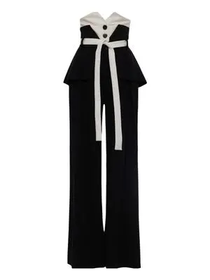 JULIA ALLERT Flared Pants With Corset Waistband - Black/white