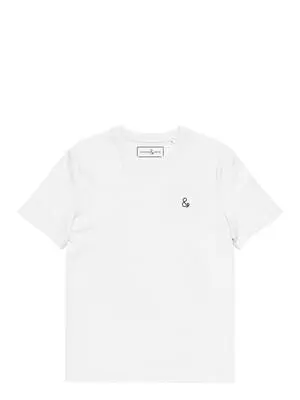 ANCHOR & CREW Ampersand Signature Organic Cotton Embroidered T-shirt - White
