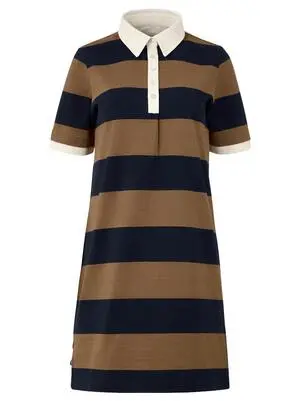 ELUNE MODE Striped Rugby Shirt Dress - Blue/red