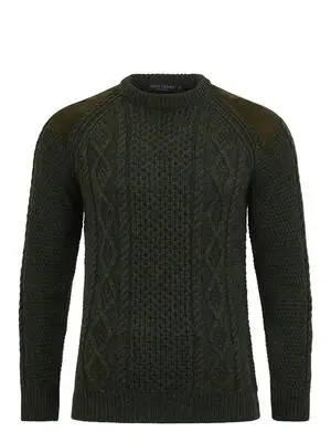 PAUL JAMES KNITWEAR Merino Wool Archie Shooting Jumper - Green
