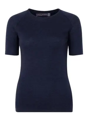 PAUL JAMES KNITWEAR Merino Activewear Selene T-shirt - Blue