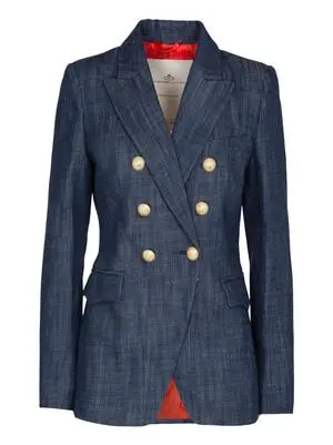 THE EXTREME COLLECTION Tailored Double-breasted Blazer - Blue