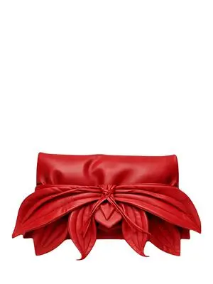JULIA ALLERT Petal Faux Leather Clutch - Red
