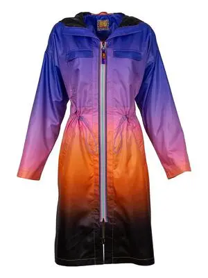 LALIPOP DESIGN Ombre Raincoat With Hoodie - Gray