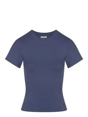 THE KOOZY Margot ¾ Sleeve T-shirt In Pima Cotton - Blue